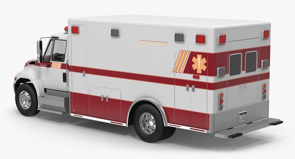 generic ambulance car rigged 3d model