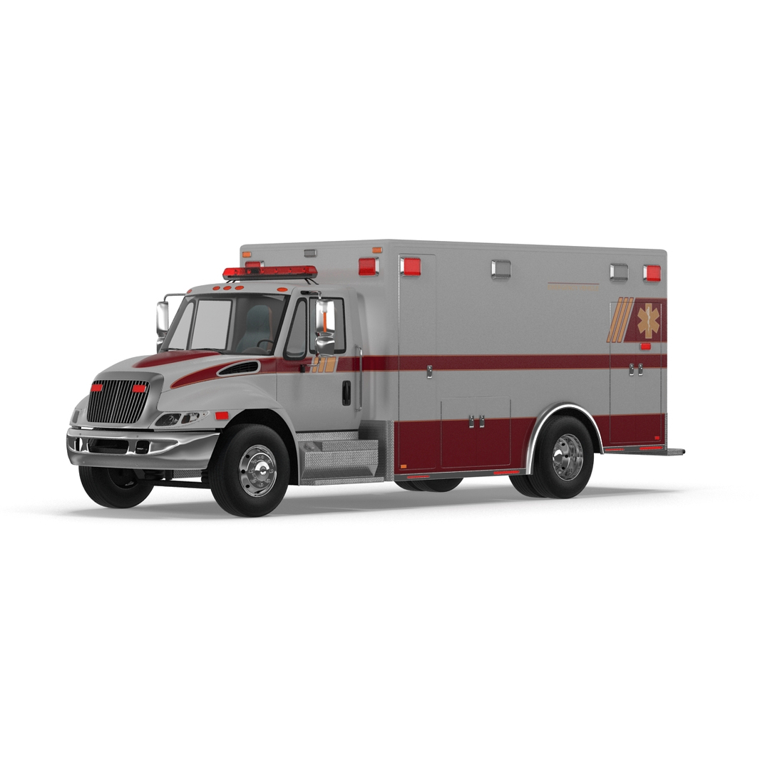 generic ambulance car rigged 3d model
