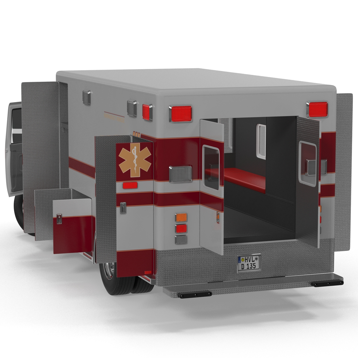 generic ambulance car rigged 3d model