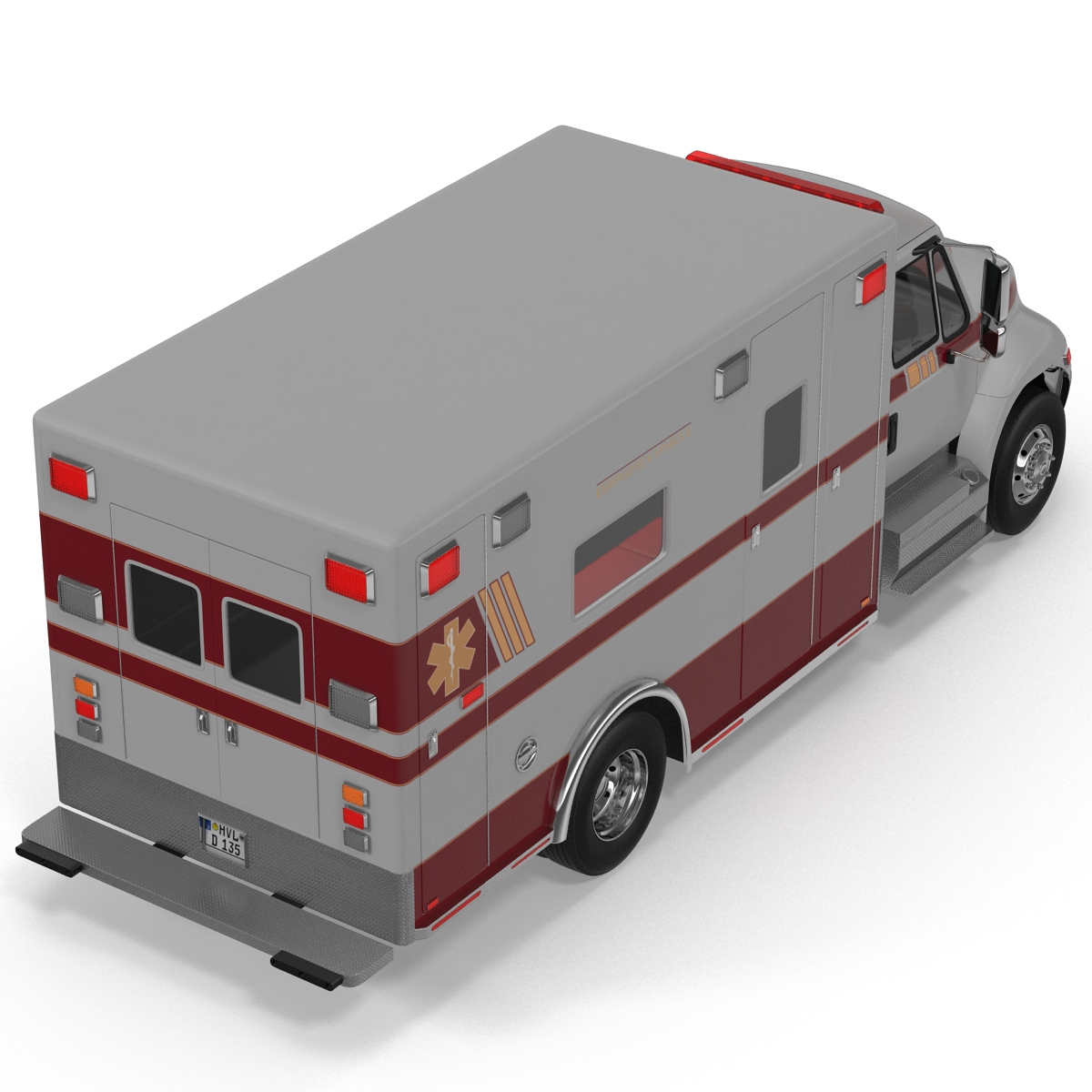 generic ambulance car rigged 3d model