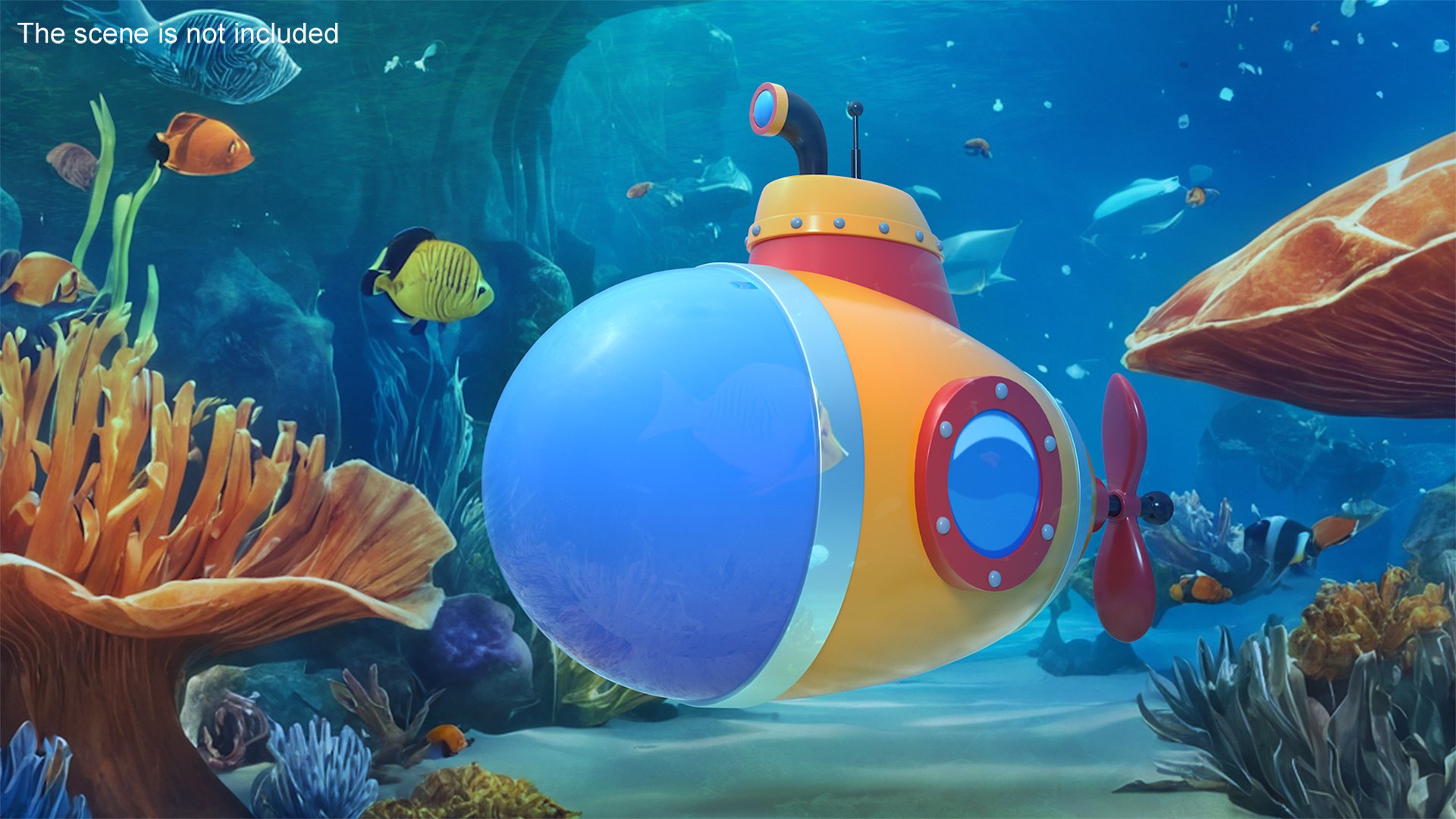 3D Cartoon Style Submarine Yellow - TurboSquid 2219824