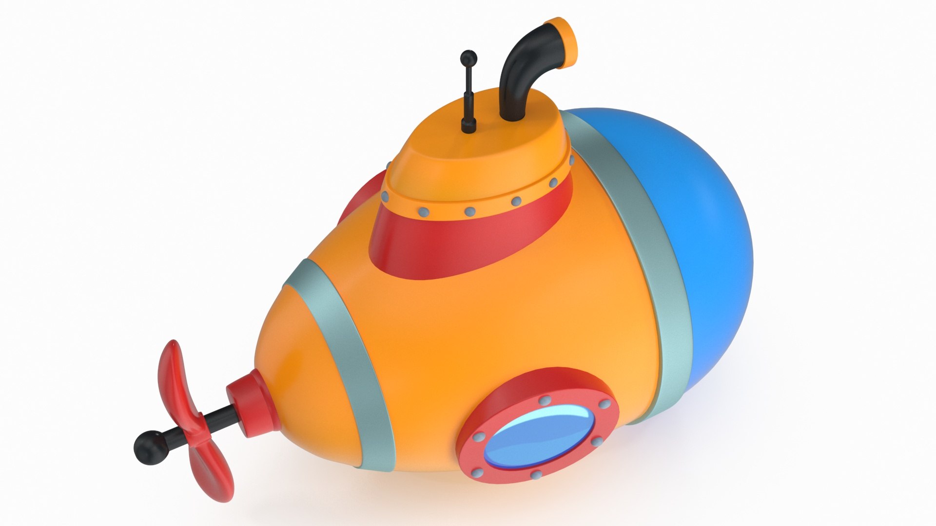 3D Cartoon Style Submarine Yellow - TurboSquid 2219824
