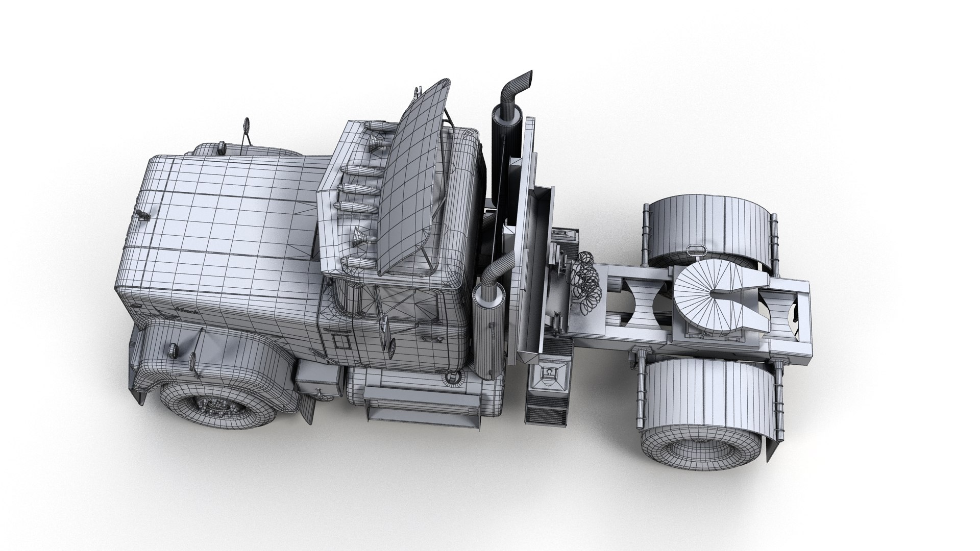 Mack SuperLiner single axle semitruck 3D model - TurboSquid 2129480