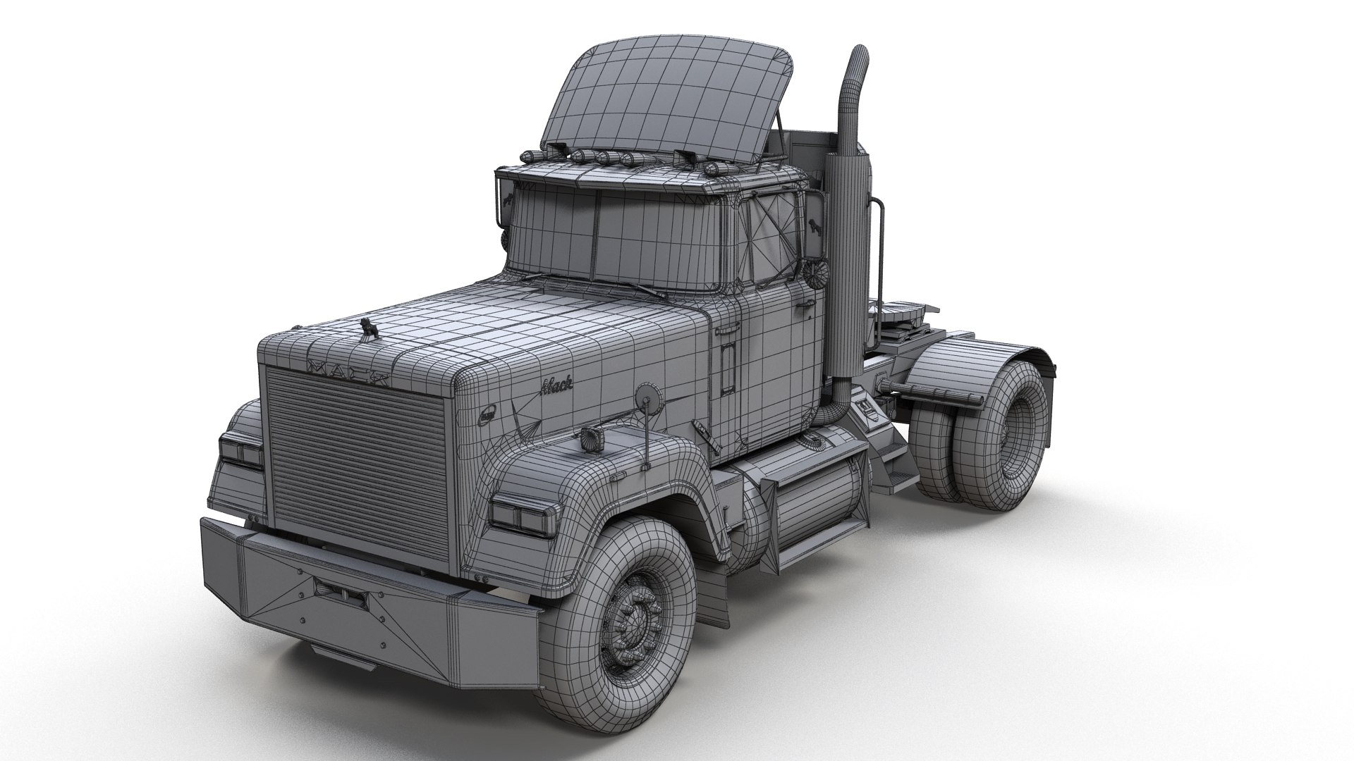 Mack SuperLiner single axle semitruck 3D model - TurboSquid 2129480