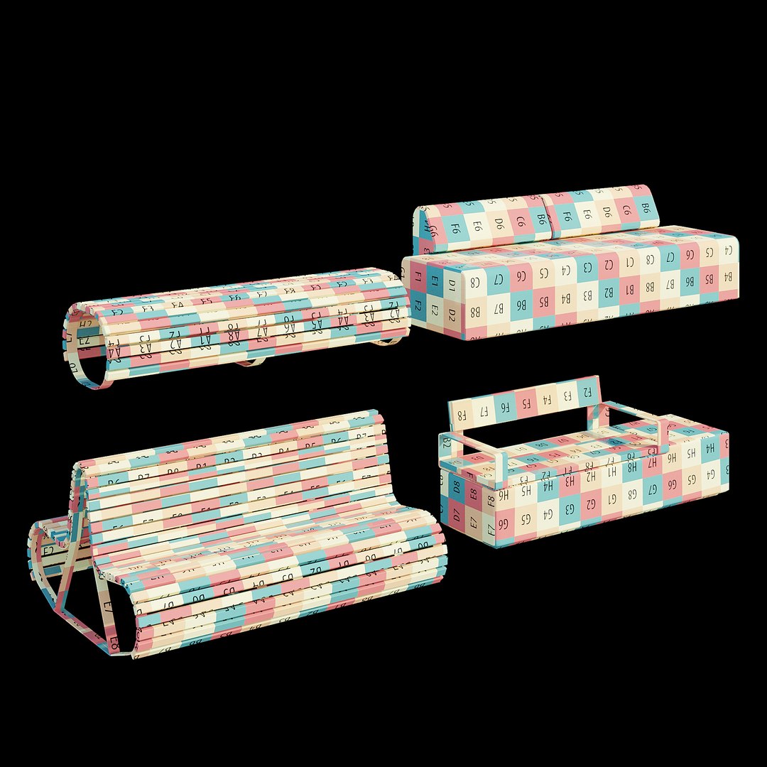 3D Linear Benches Model - TurboSquid 2415219