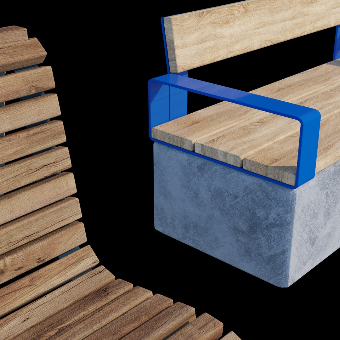 3D Linear Benches Model - TurboSquid 2415219