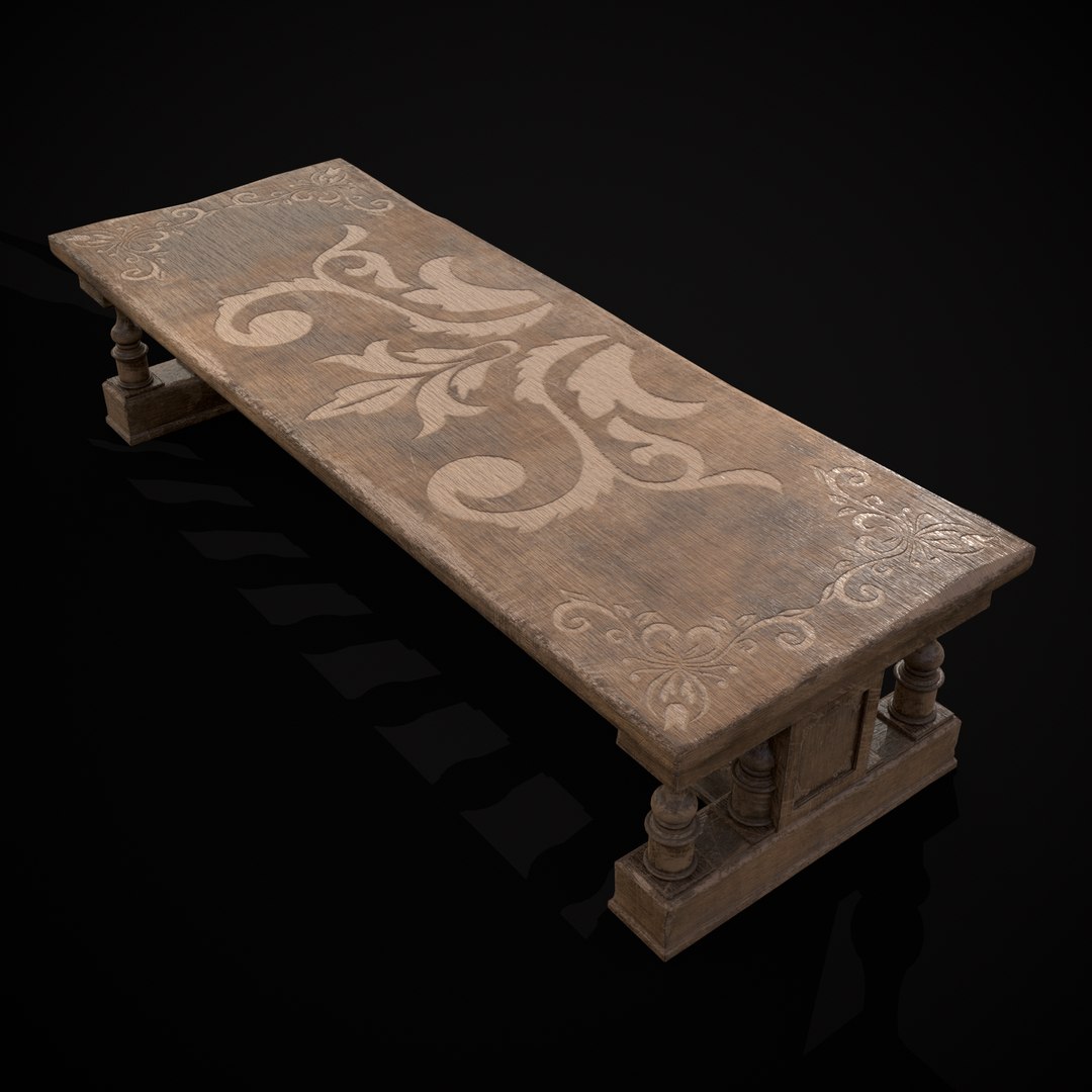 Long Renaissance Table 3D Model - TurboSquid 2052861