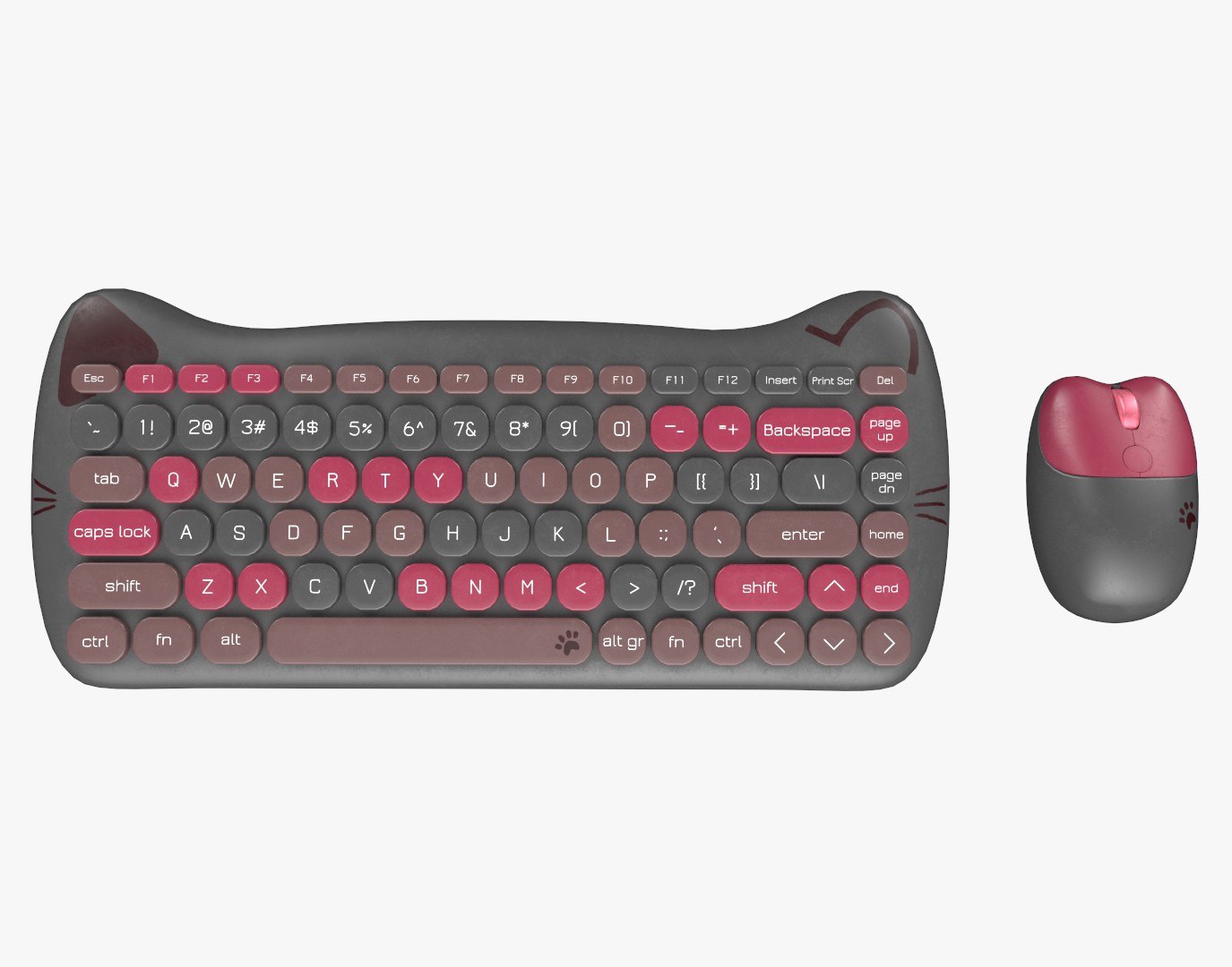 Wireless Keyboard Mouse Set Ultimate Dark Gray Version model ...