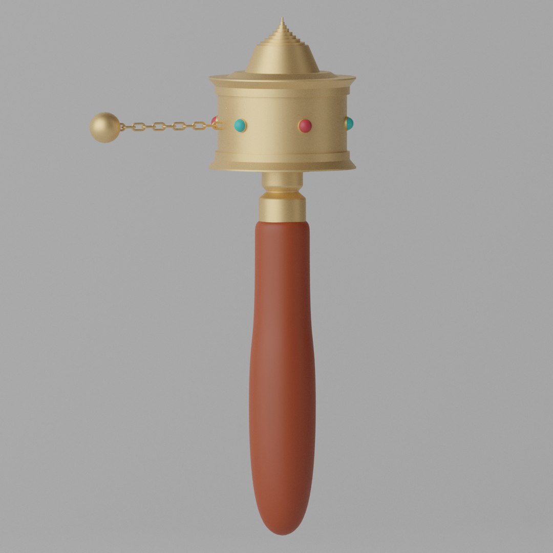 Tibetan Buddhist Hand Held Prayer Wheel Model - TurboSquid 2215845