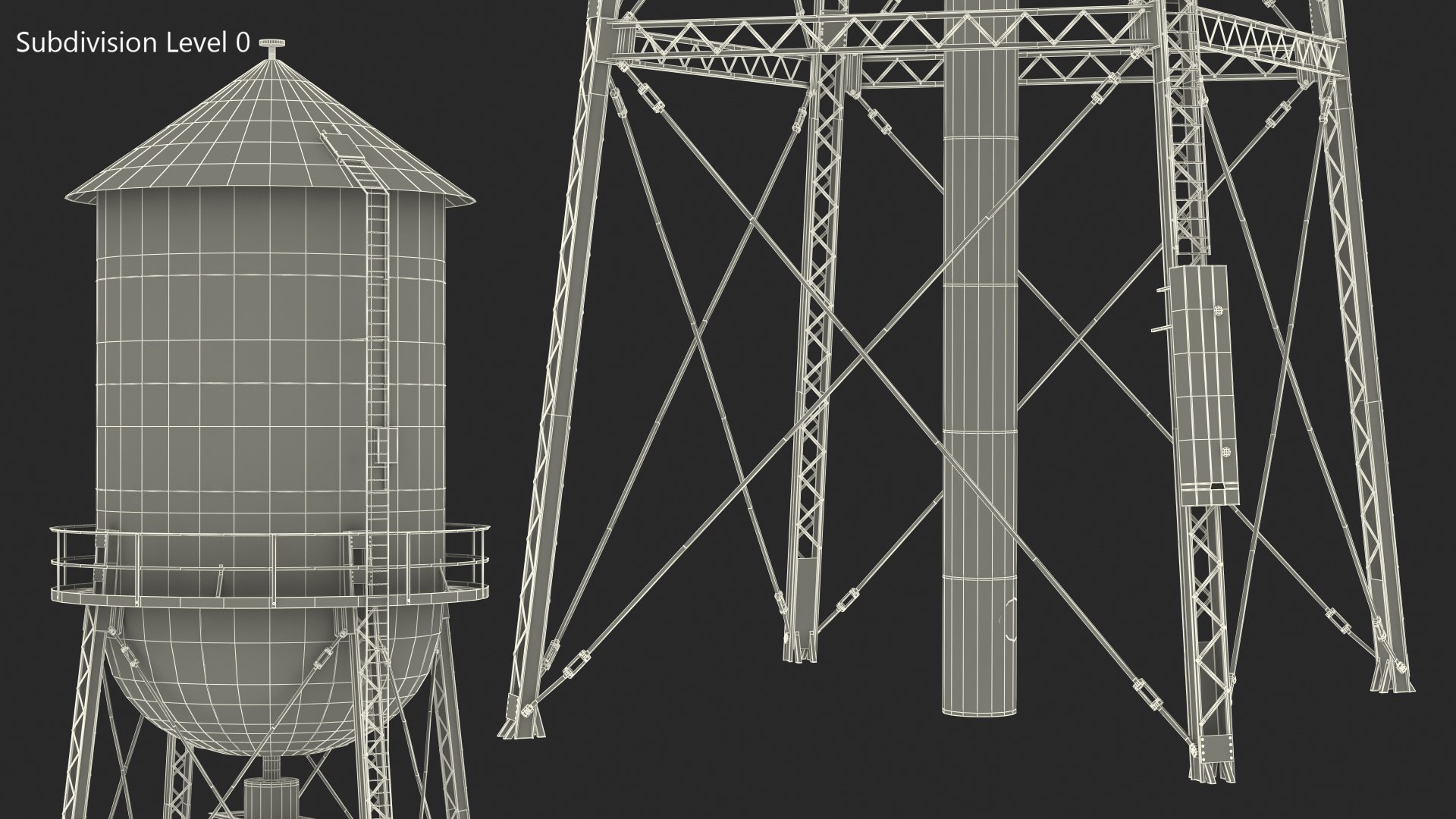 Old Water Tower model - TurboSquid 2117300