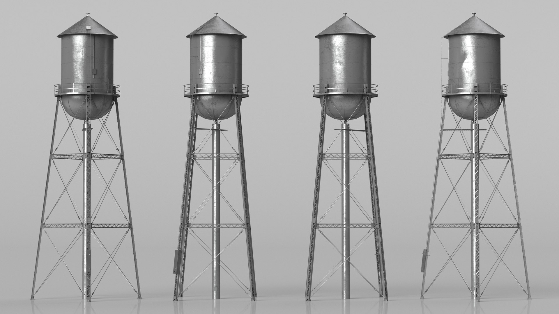 Old Water Tower model - TurboSquid 2117300