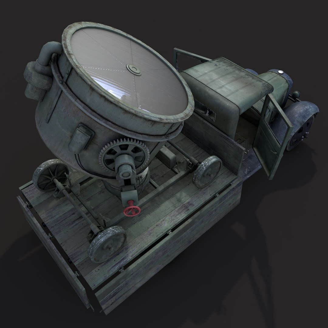 Gaz-aa Searchlight Military Vehicle 3d Model