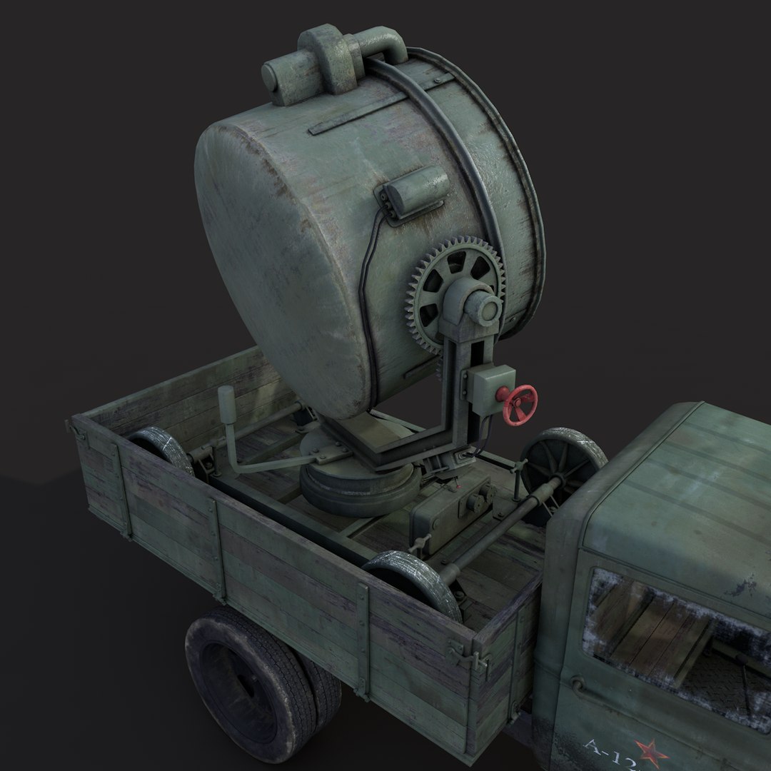 Gaz-aa Searchlight Military Vehicle 3d Model