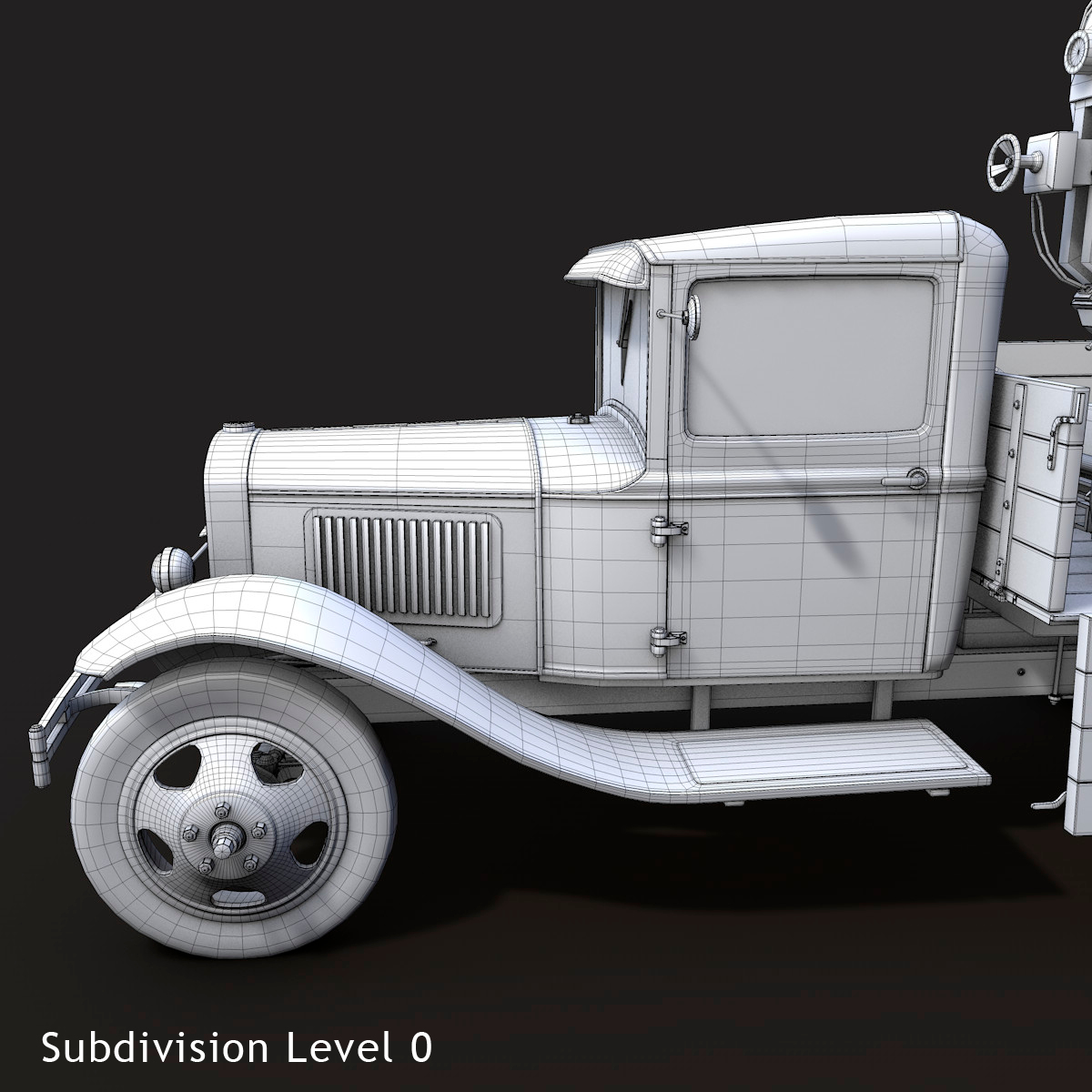 gaz-aa searchlight military vehicle 3d model