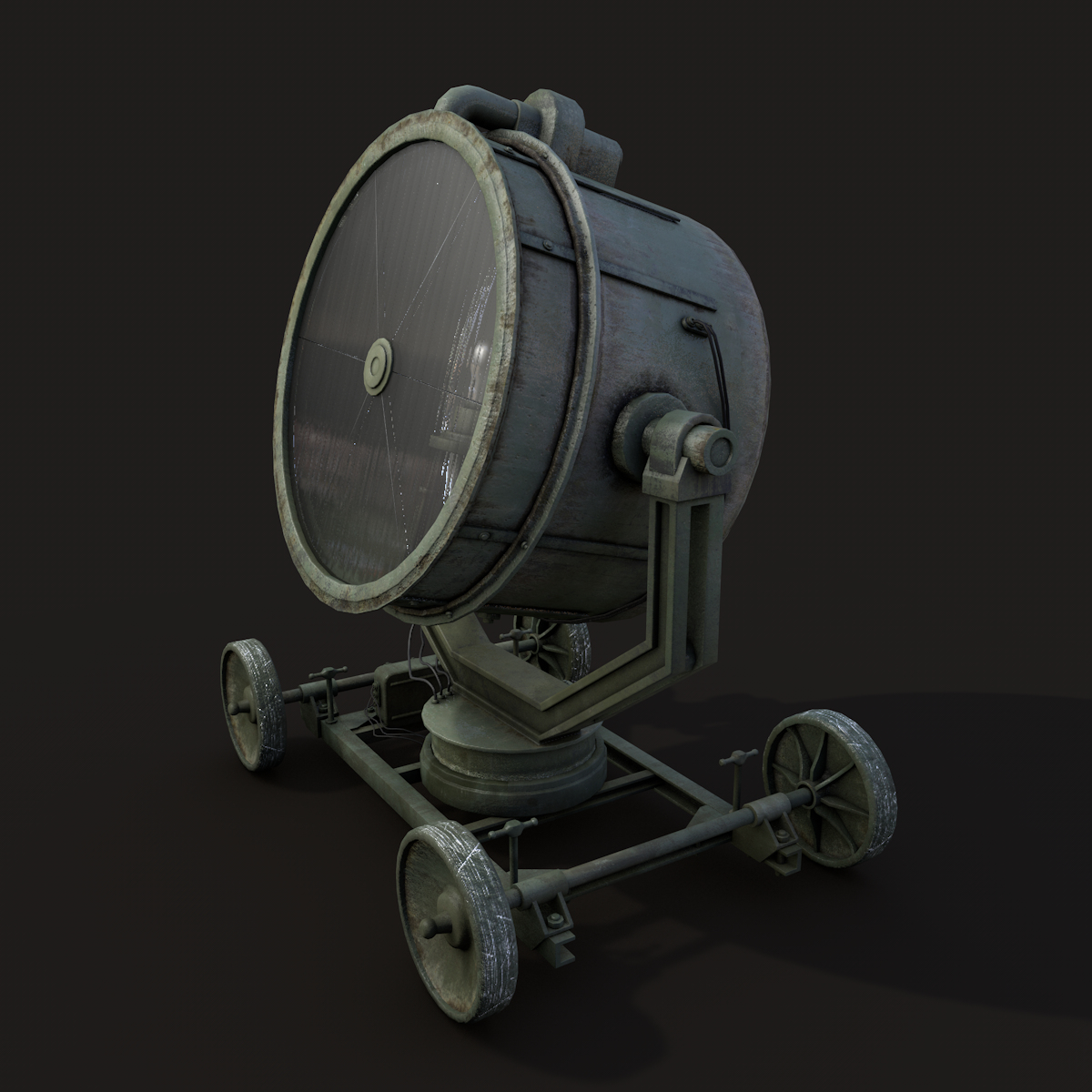 gaz-aa searchlight military vehicle 3d model
