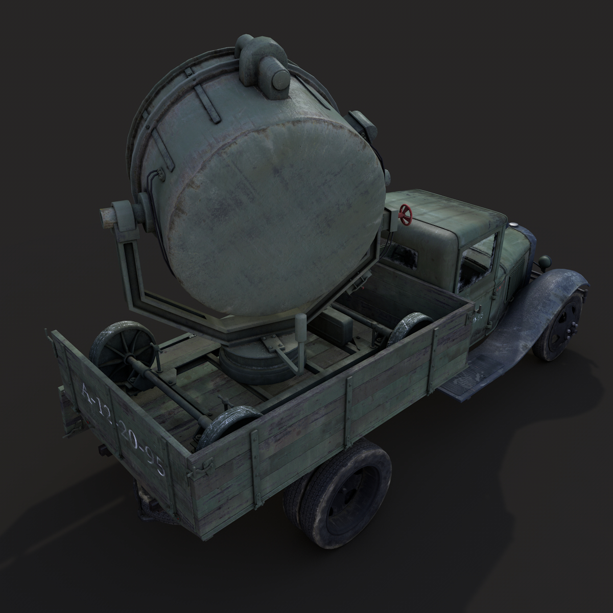 gaz-aa searchlight military vehicle 3d model
