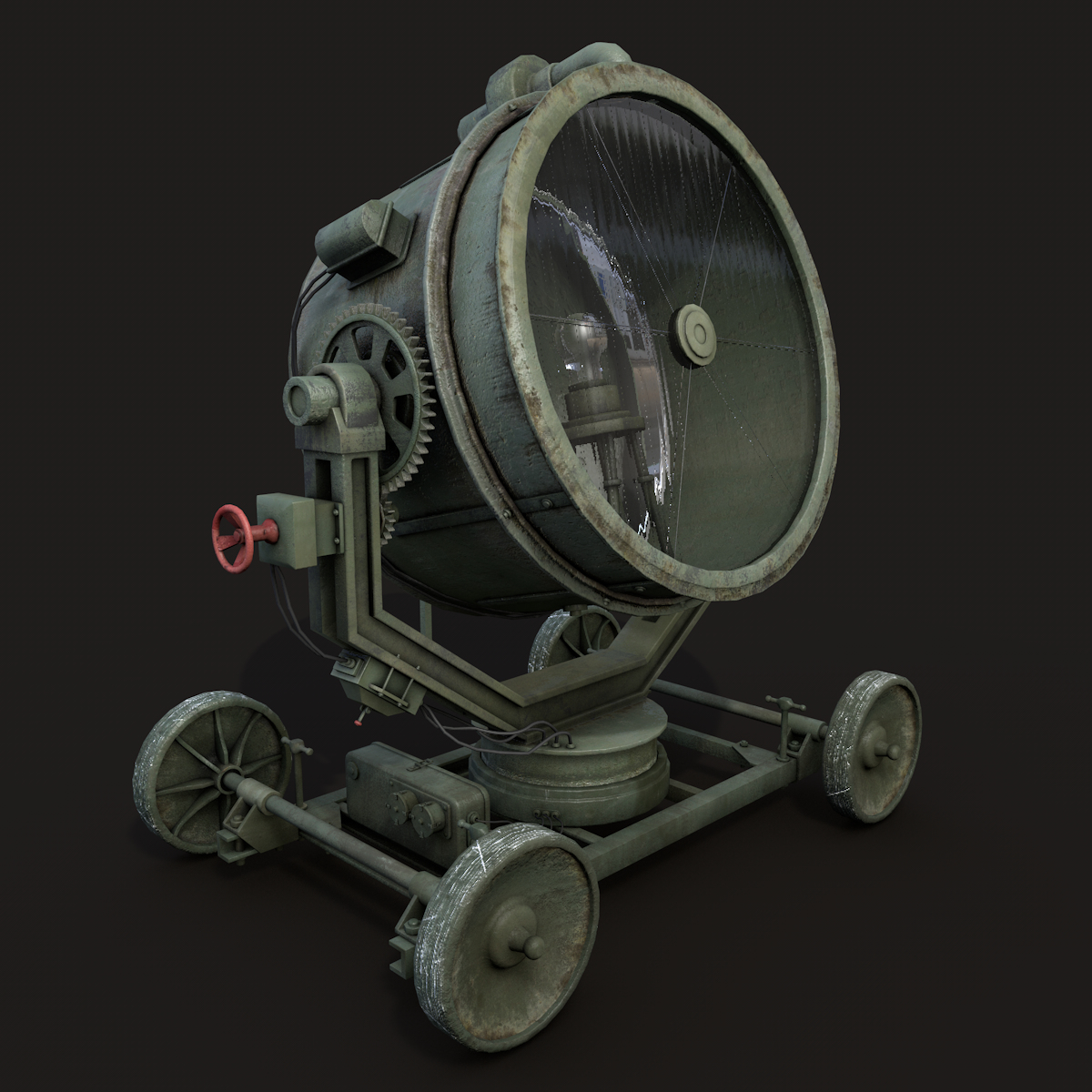 gaz-aa searchlight military vehicle 3d model
