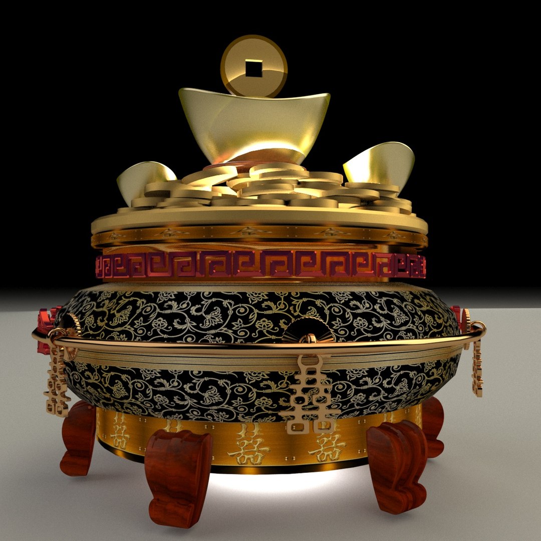 3D chinese gold ingot model - TurboSquid 1594446