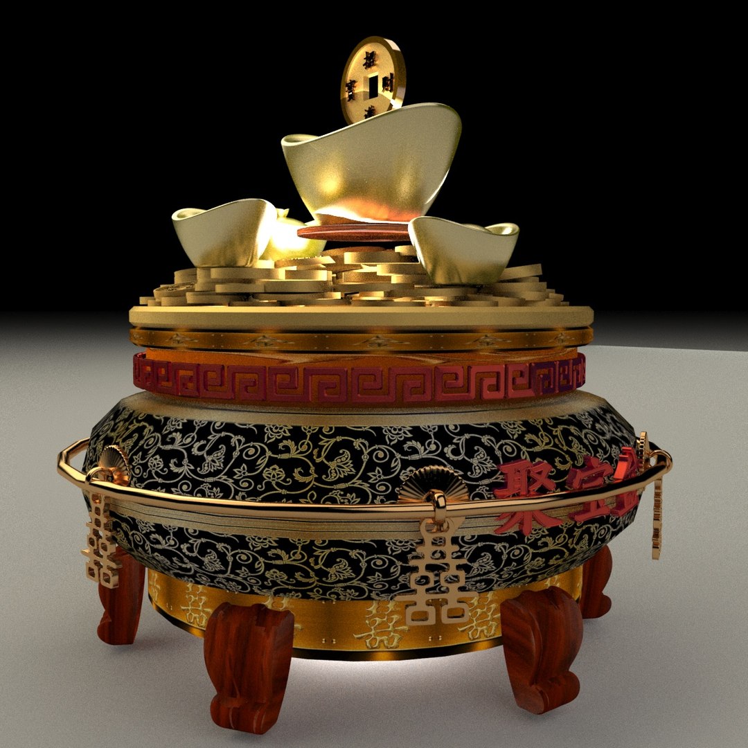 3D chinese gold ingot model - TurboSquid 1594446