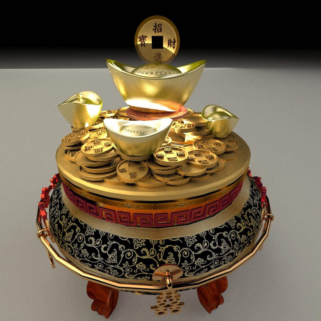 3D chinese gold ingot model - TurboSquid 1594446