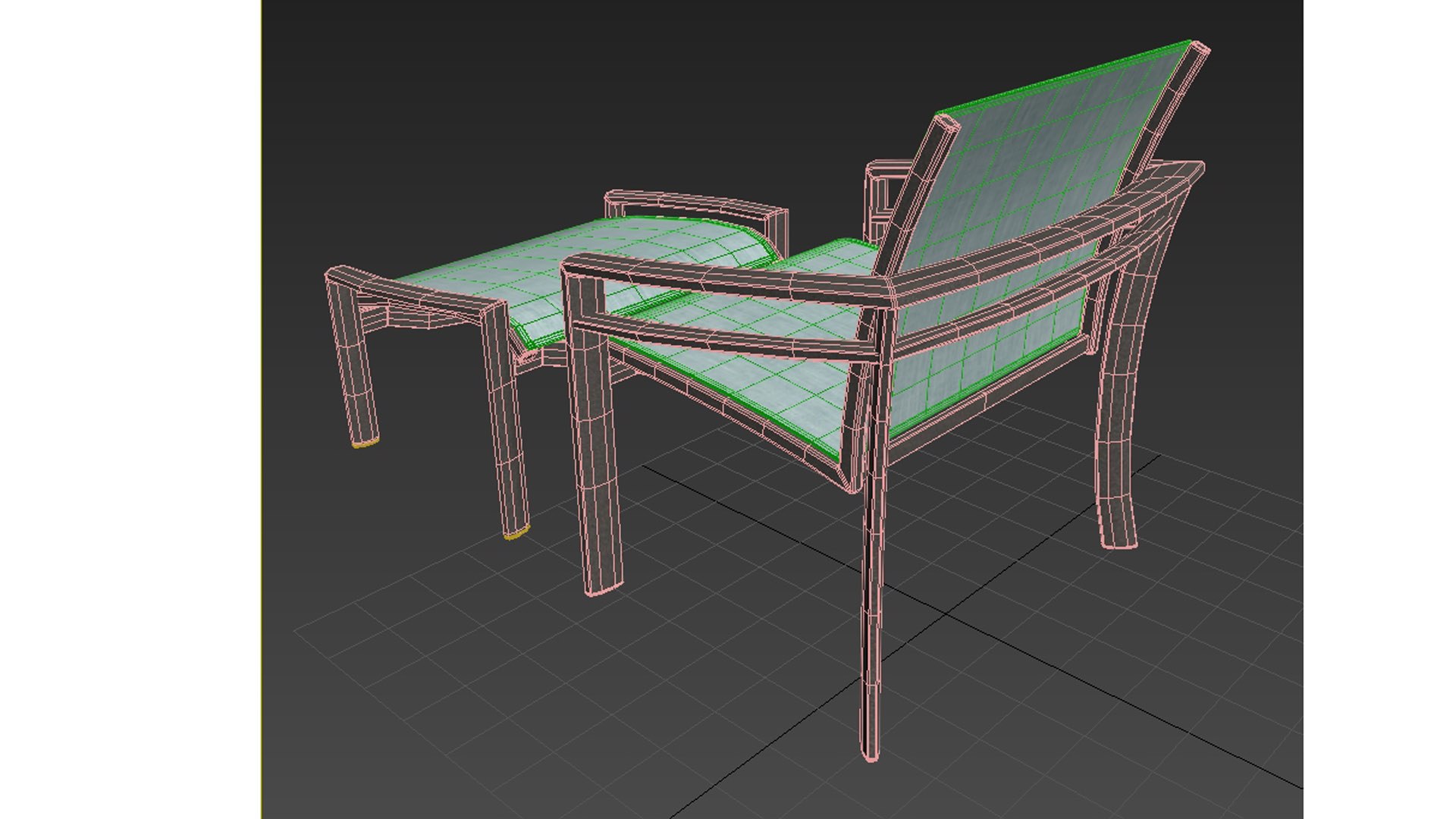 3D Model Tropitone KOR Relaxed Sling Lounge Chair And Ottoman ...