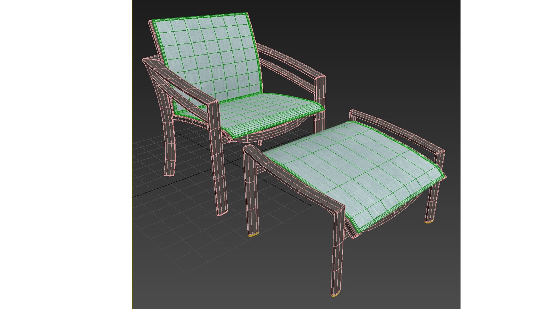3D Model Tropitone KOR Relaxed Sling Lounge Chair And Ottoman ...