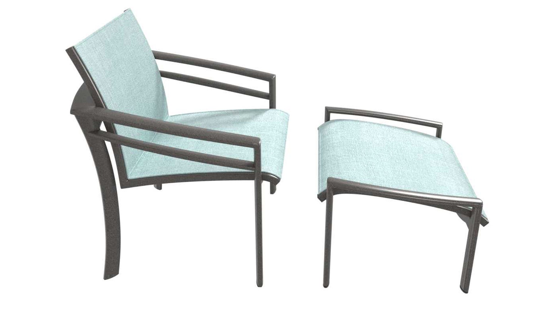 3D Model Tropitone KOR Relaxed Sling Lounge Chair And Ottoman ...
