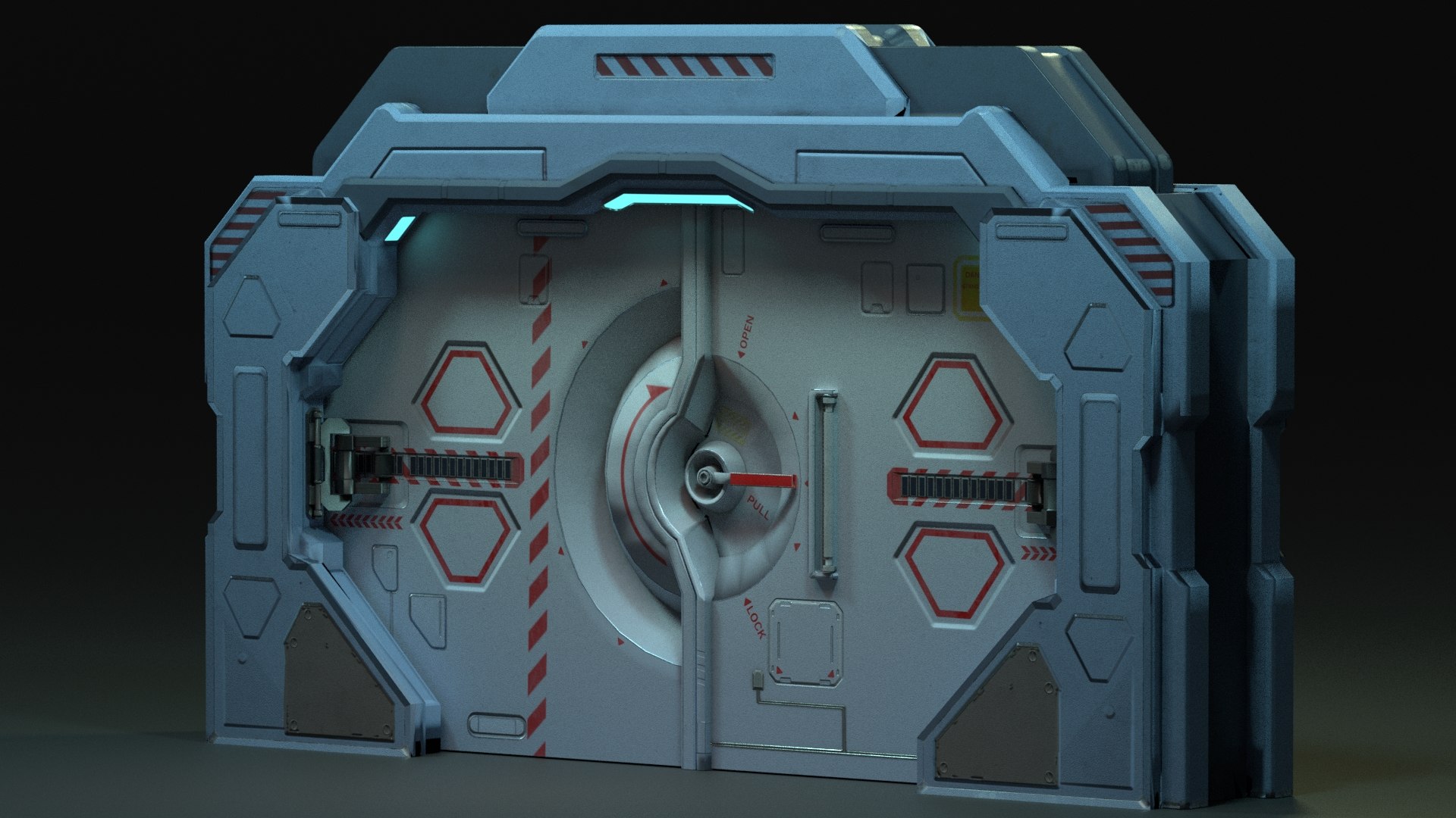 3D Sci-fi Gate Door Game Ready Model - TurboSquid 2006184