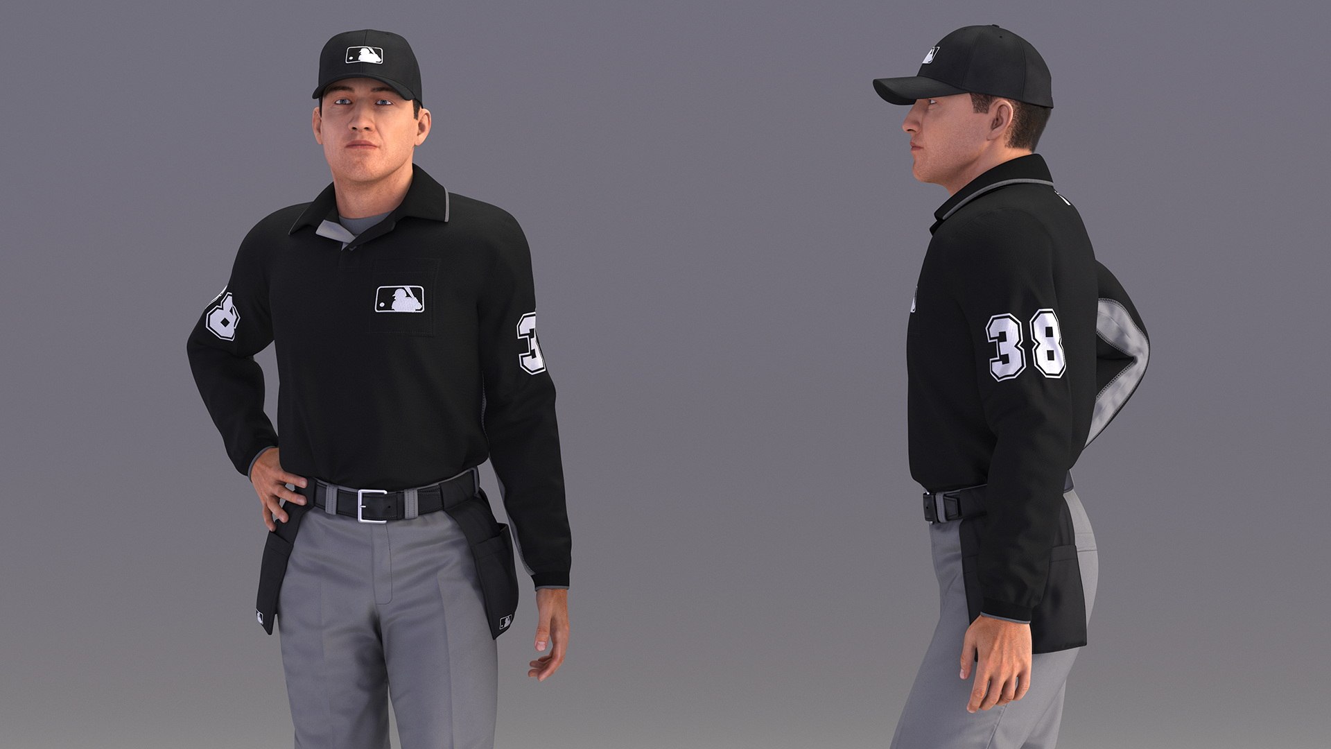 Baseball Umpire In Cap Standing Pose Fur 3D Model - TurboSquid 2193429
