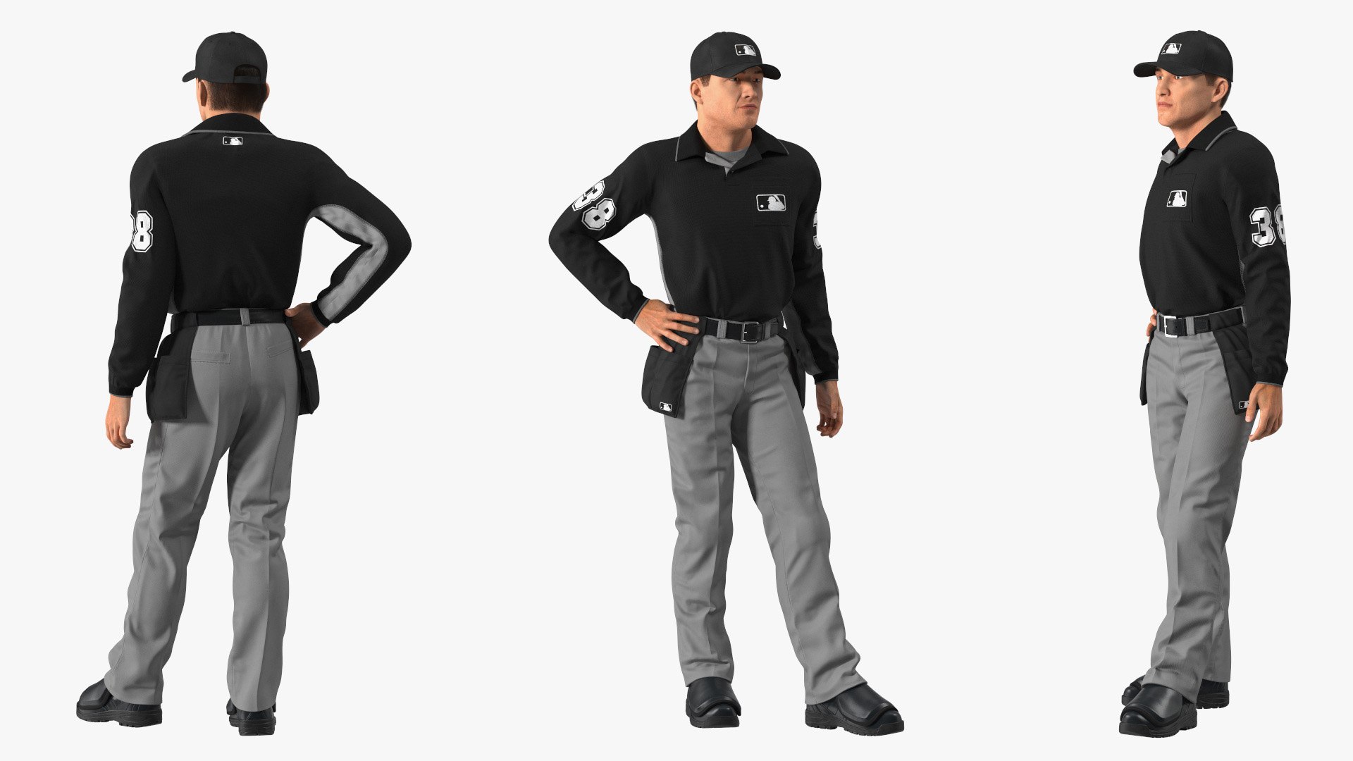 Baseball Umpire In Cap Standing Pose Fur 3D Model - TurboSquid 2193429