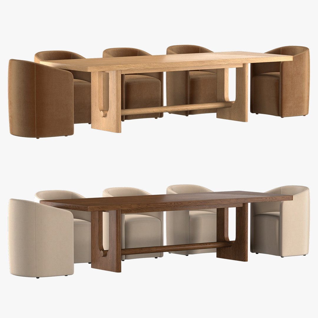 AURELIE ARMCHAIR And BRETON TABLE 3D - TurboSquid 1975118