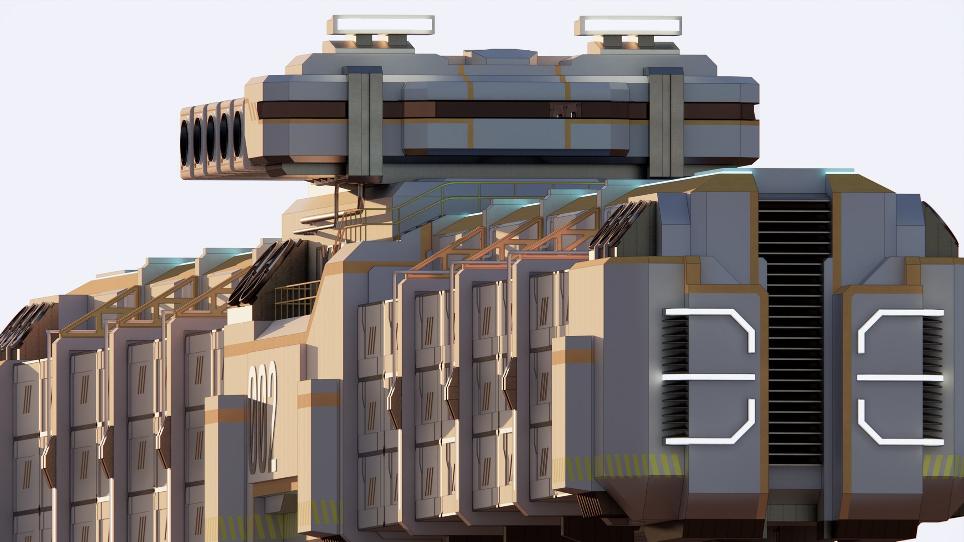 Sci-fi Cargo Airship 002 3D Model - TurboSquid 2081576