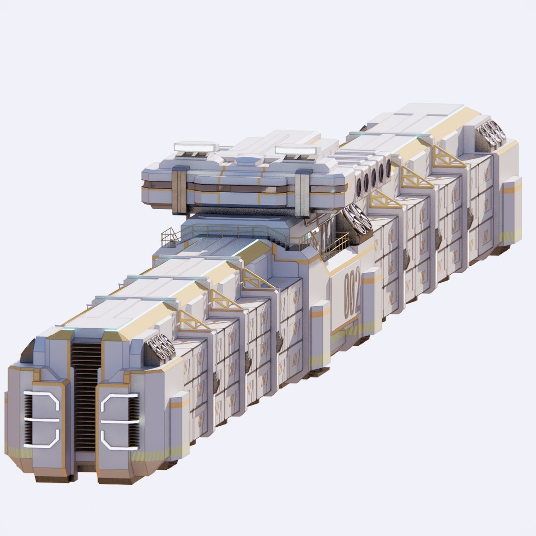 Sci-fi Cargo Airship 002 3D Model - TurboSquid 2081576