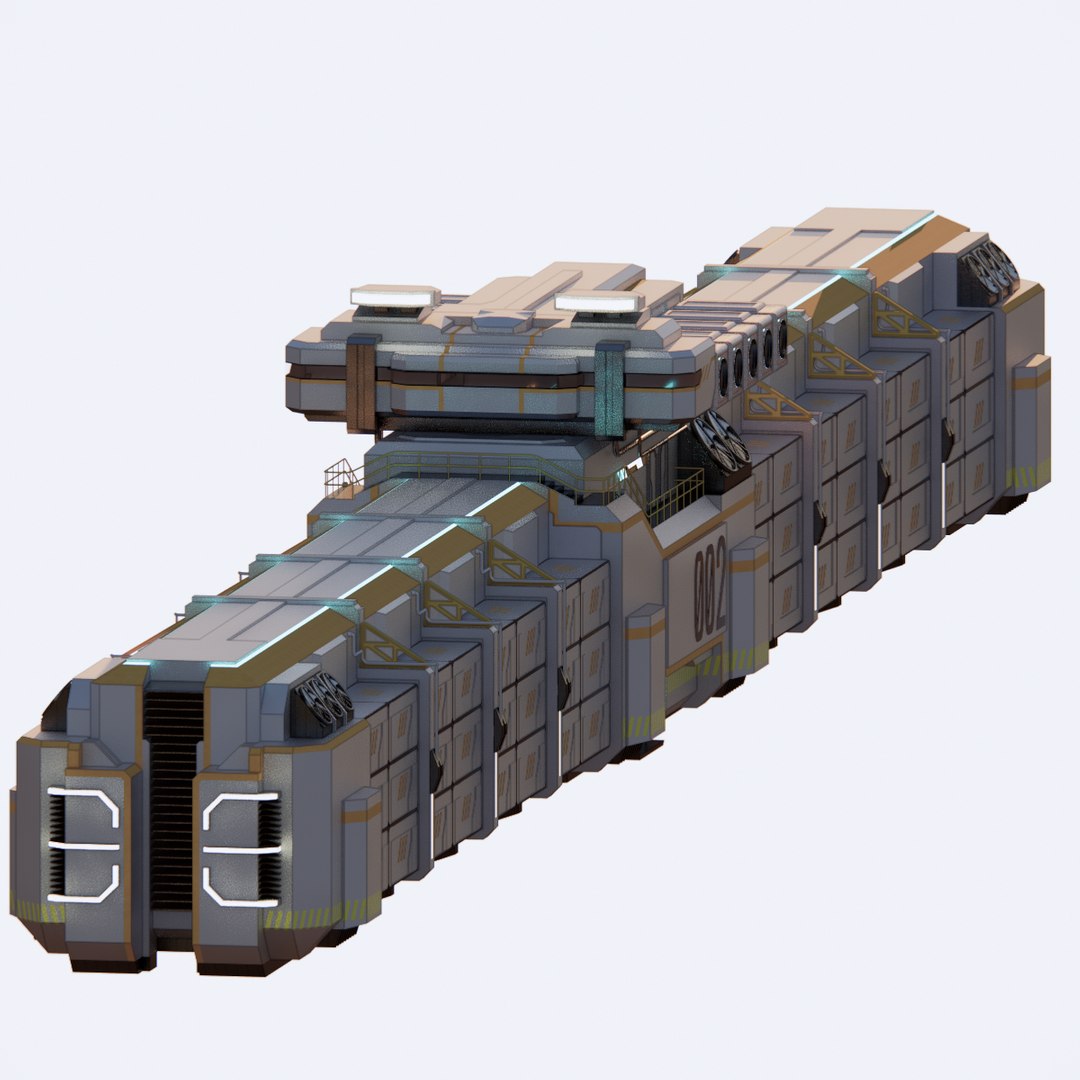Sci-fi Cargo Airship 002 3D Model - TurboSquid 2081576