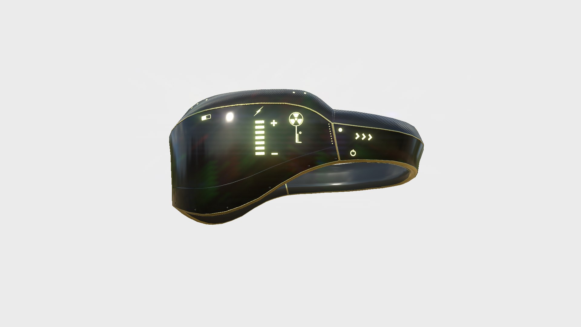 SciFi Glasses B03 Black Gold - Character Design Fashion 3D Model ...