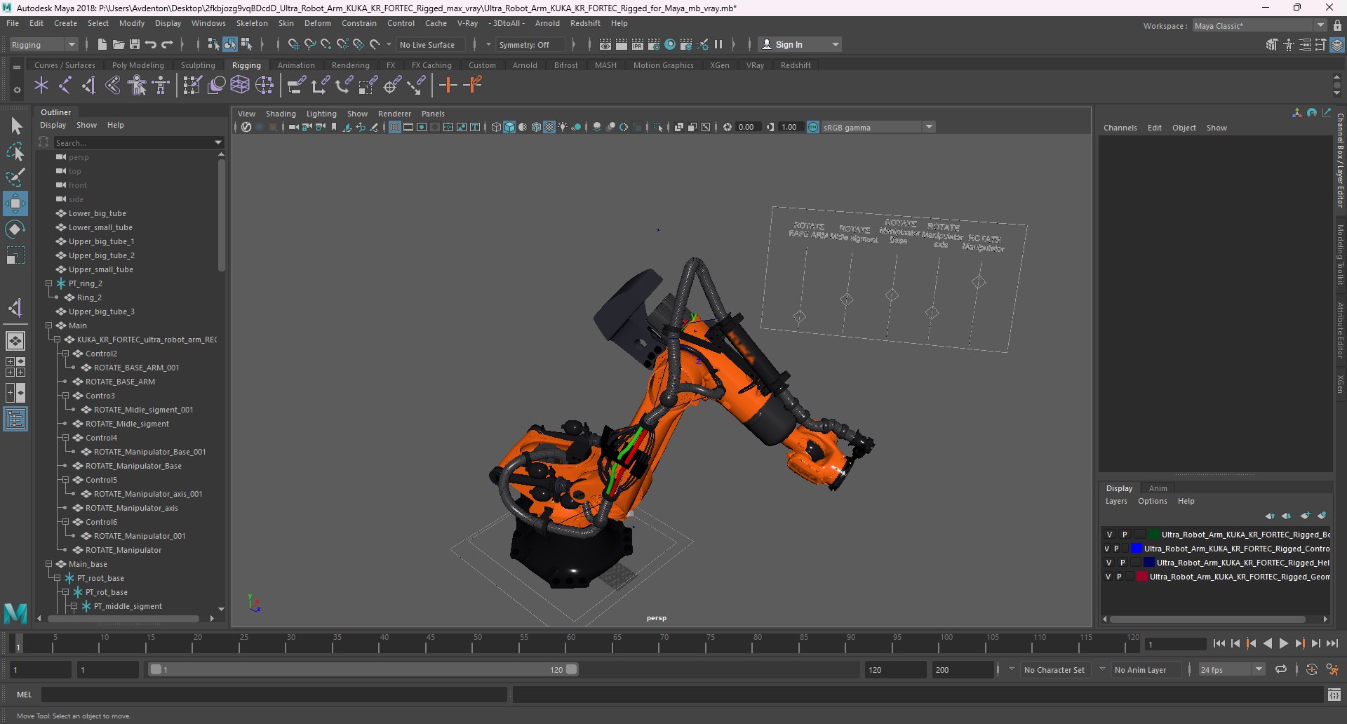 Ultra Robot Arm KUKA KR FORTEC Rigged For Maya 3D - TurboSquid 2357107