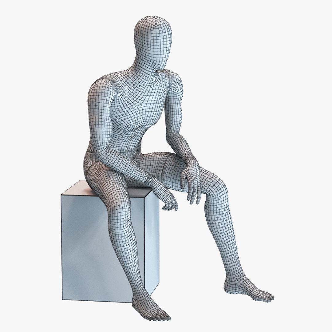 3D Faceless Male Mannequin - TurboSquid 1354955