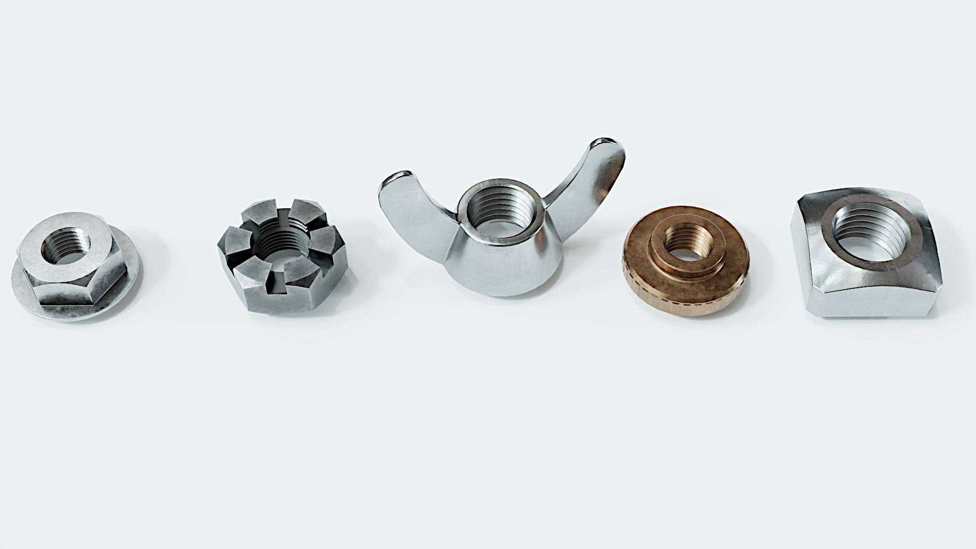 Collection of 15 nuts 3D model - TurboSquid 1856638