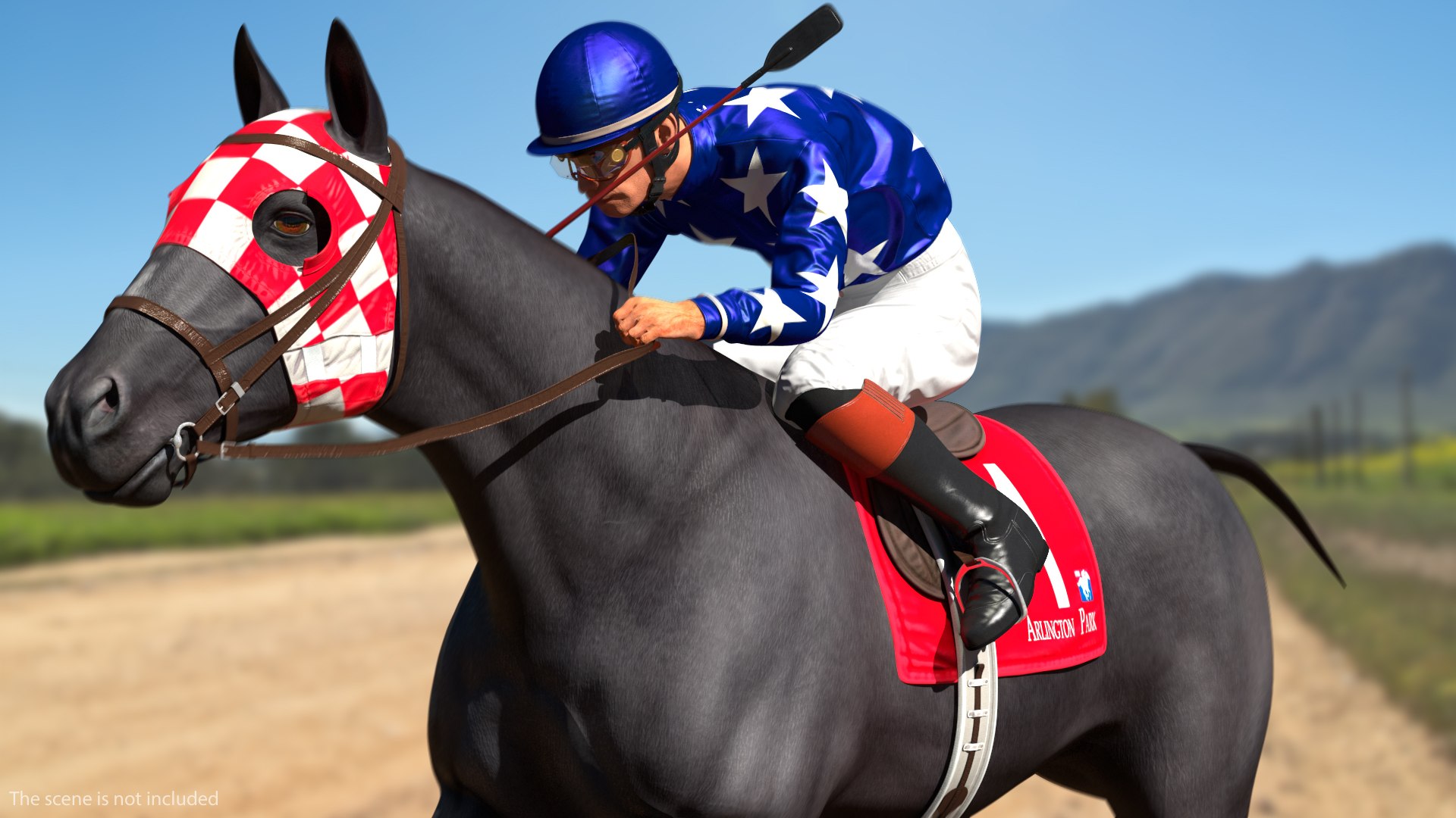 3D model running black racing horse - TurboSquid 1461785