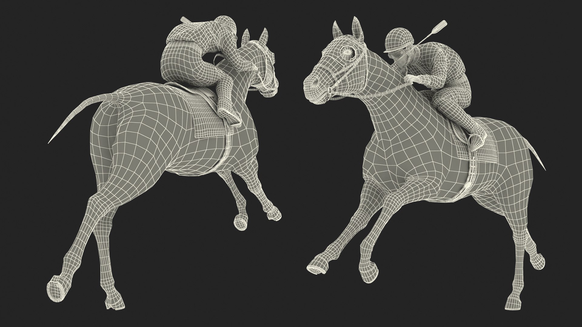 3D model running black racing horse - TurboSquid 1461785