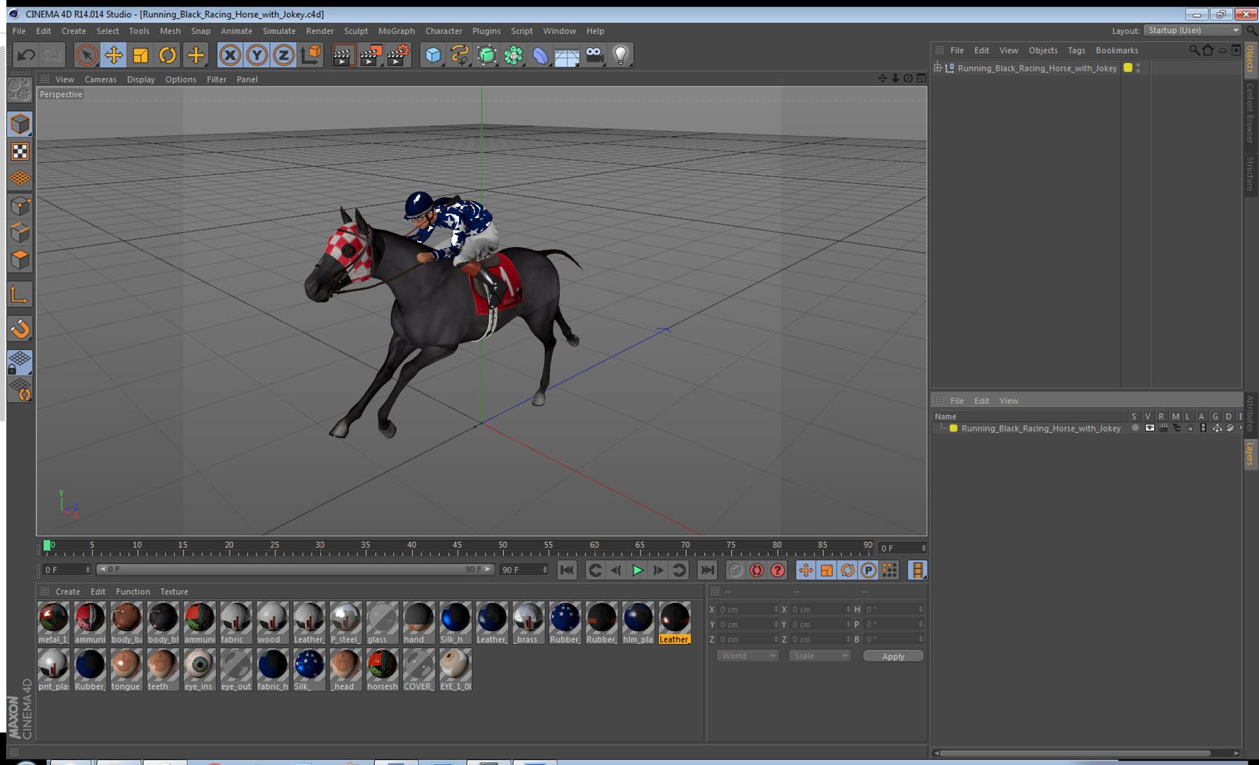 3D model running black racing horse - TurboSquid 1461785