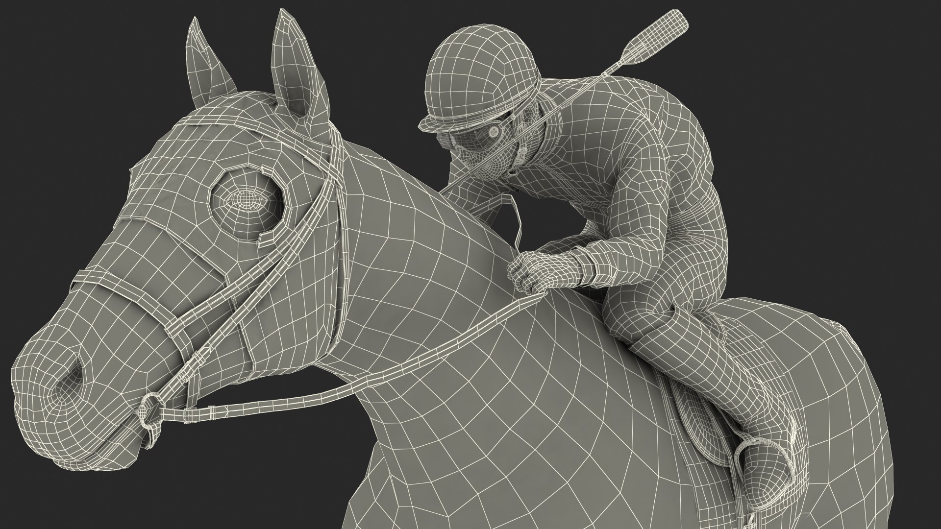 3D model running black racing horse - TurboSquid 1461785