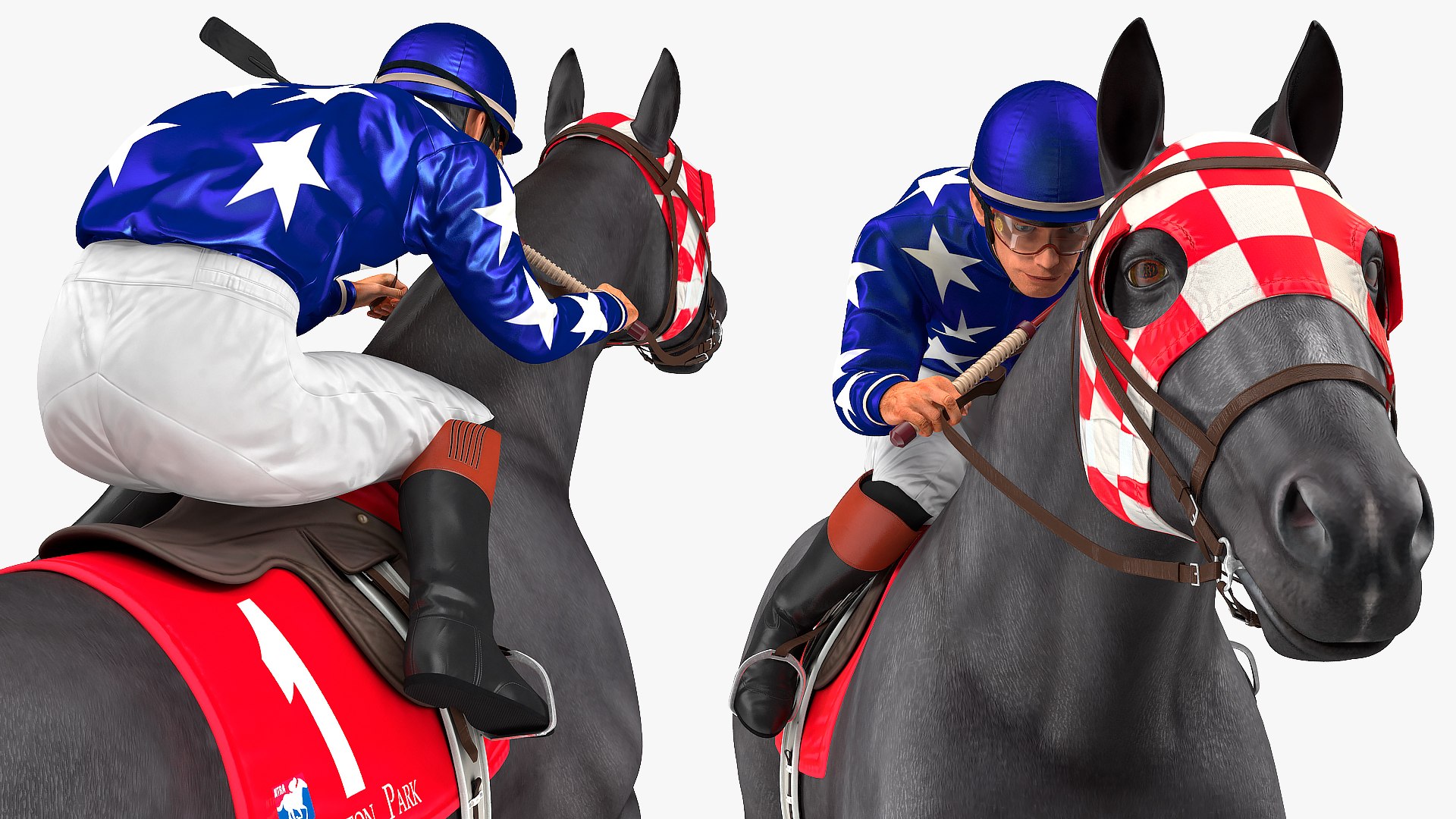 3D model running black racing horse - TurboSquid 1461785