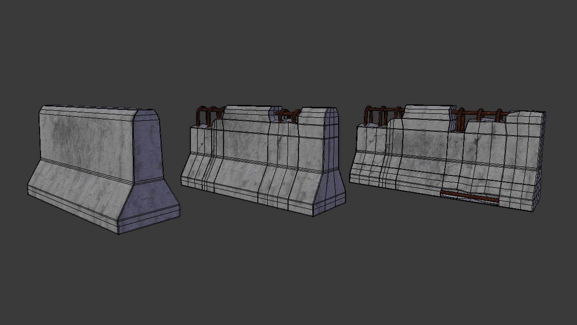 3D Model Ready Concrete Road Blocks - TurboSquid 1218316