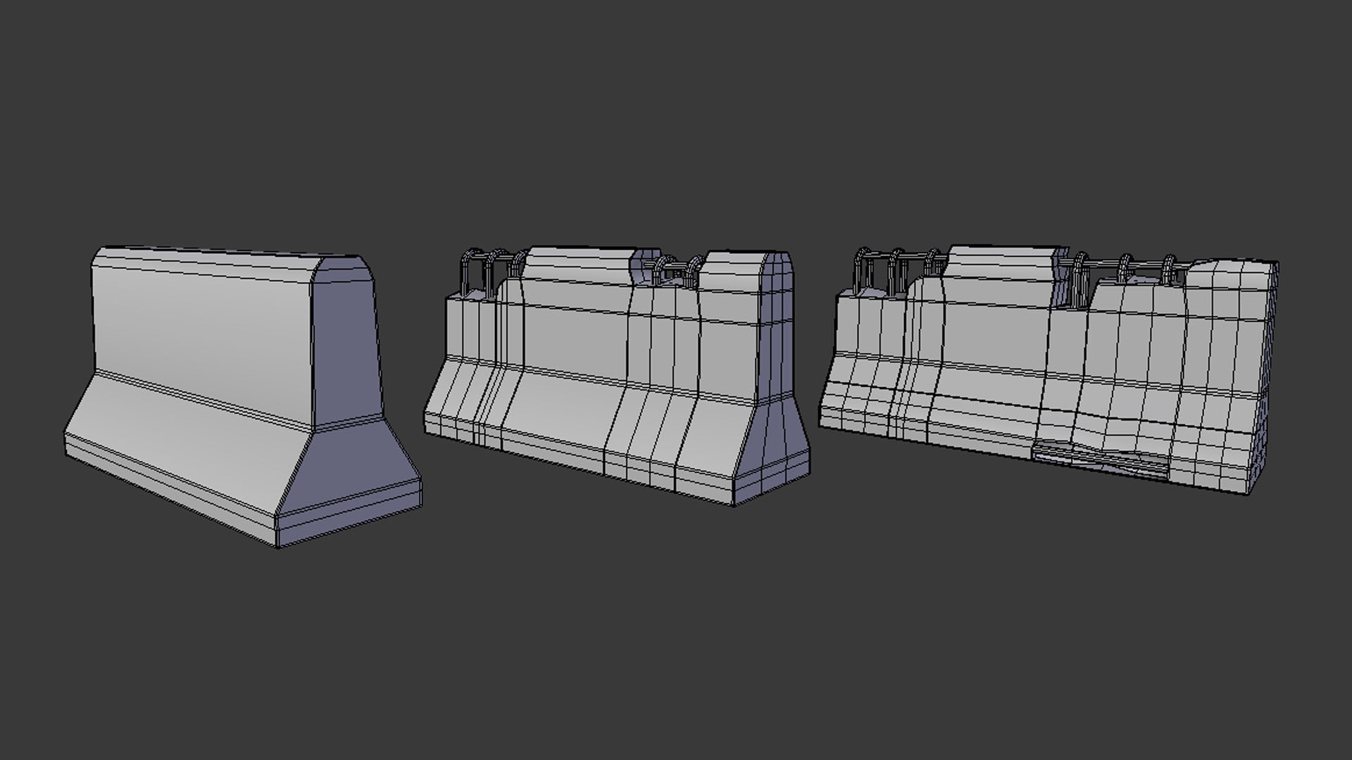 3D Model Ready Concrete Road Blocks - TurboSquid 1218316