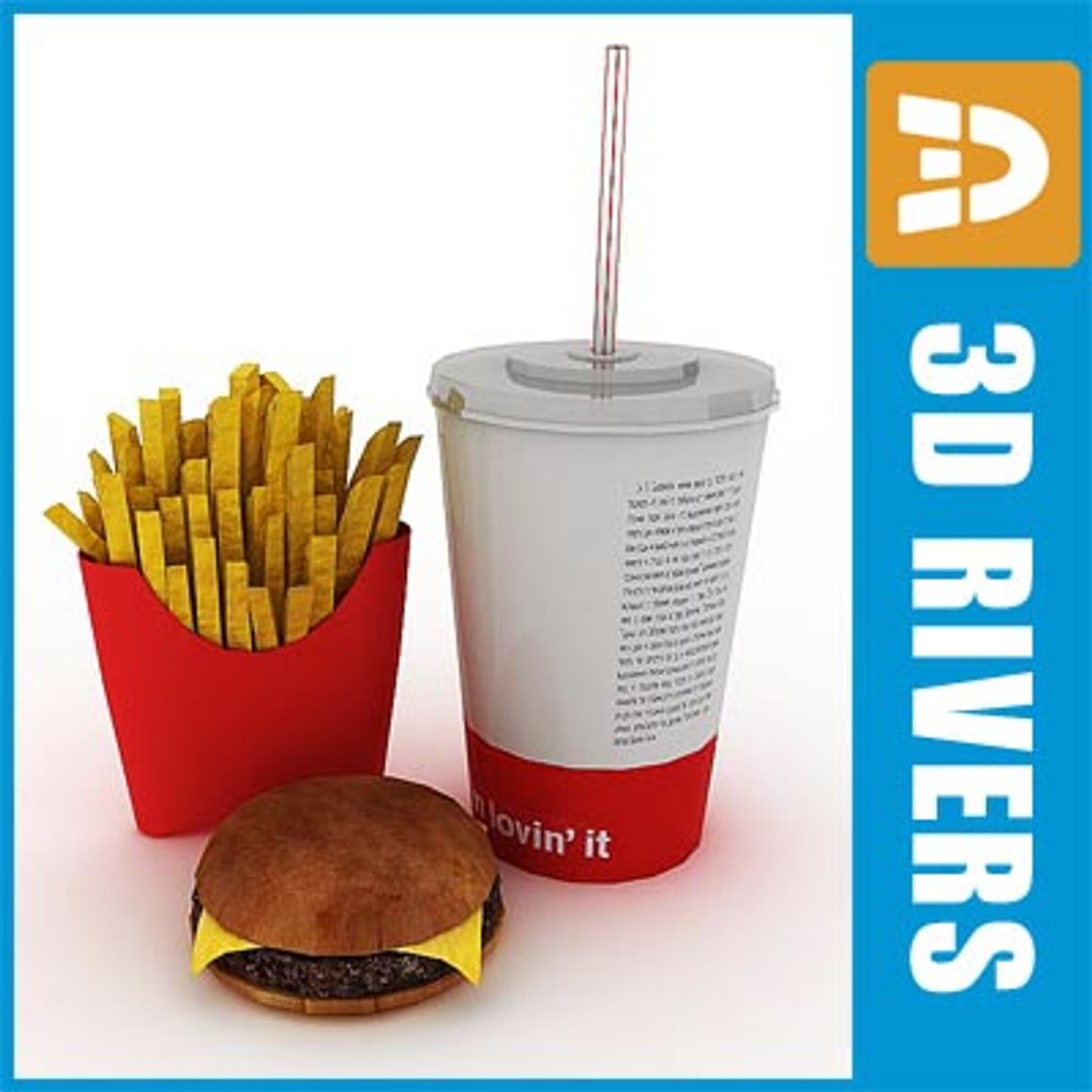 3d fast food set