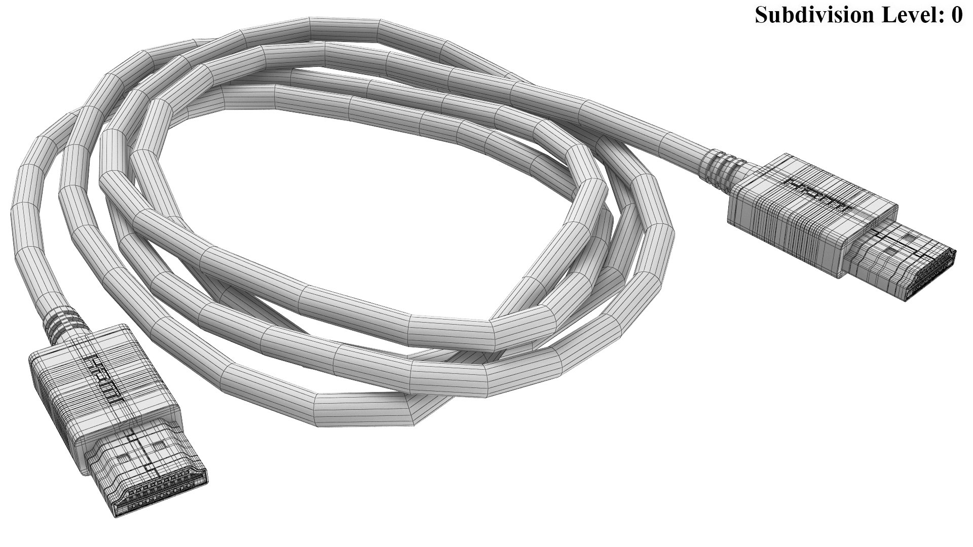 Detailed HDMI Cable 3D Model - TurboSquid 2113159