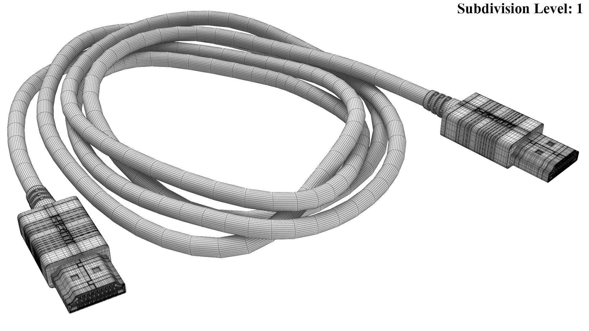 Detailed HDMI Cable 3D Model - TurboSquid 2113159