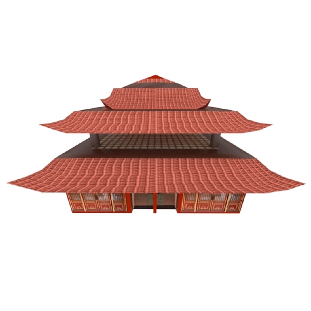 3d Chinese Restaurant Building