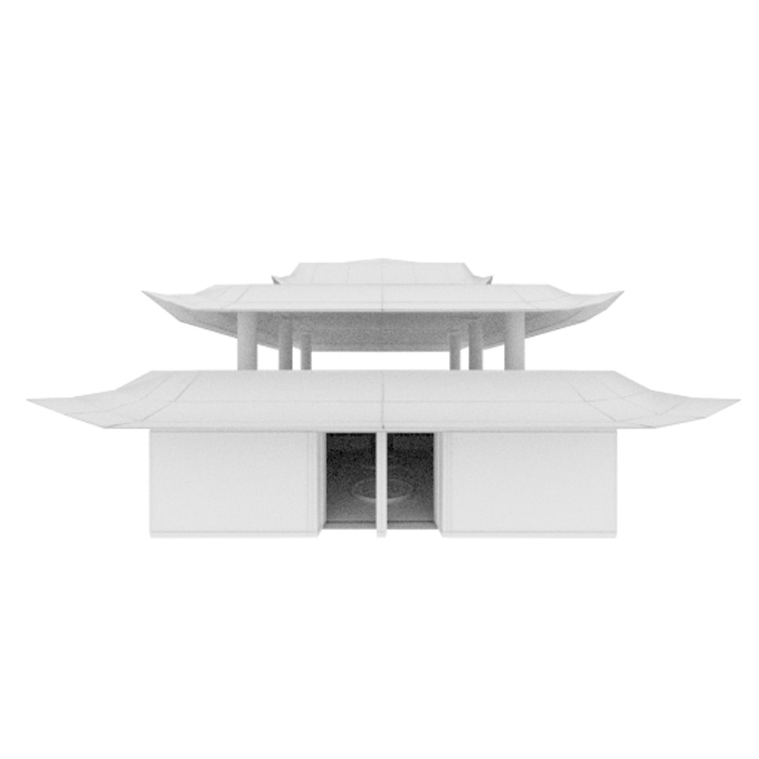 3d Chinese Restaurant Building